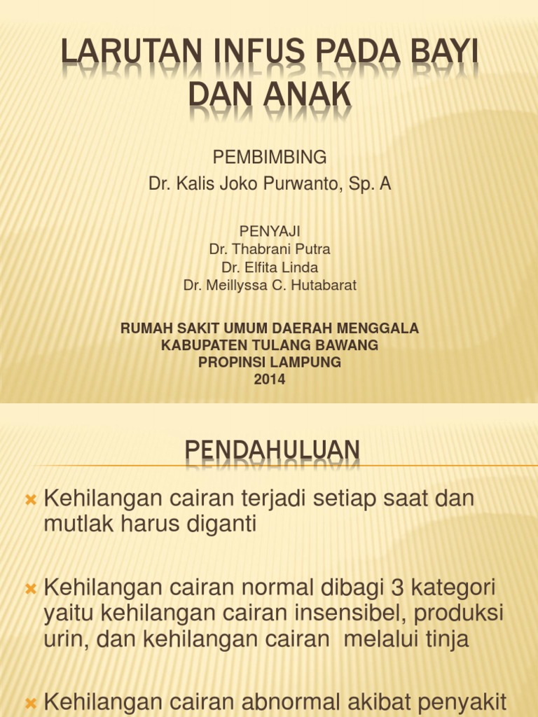 Larutan Infus Pada Bayi Dan Anak | PDF