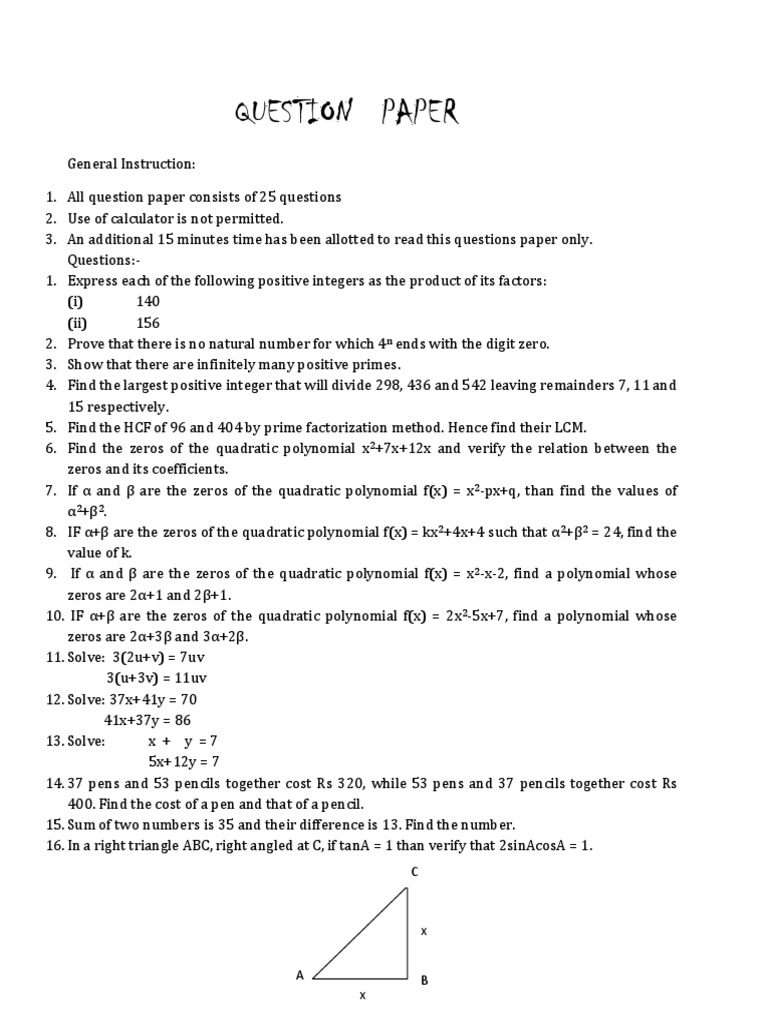 Question Paper Pdf Polynomial Factorization