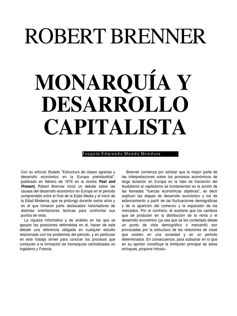 Robert Brenner | PDF | Política
