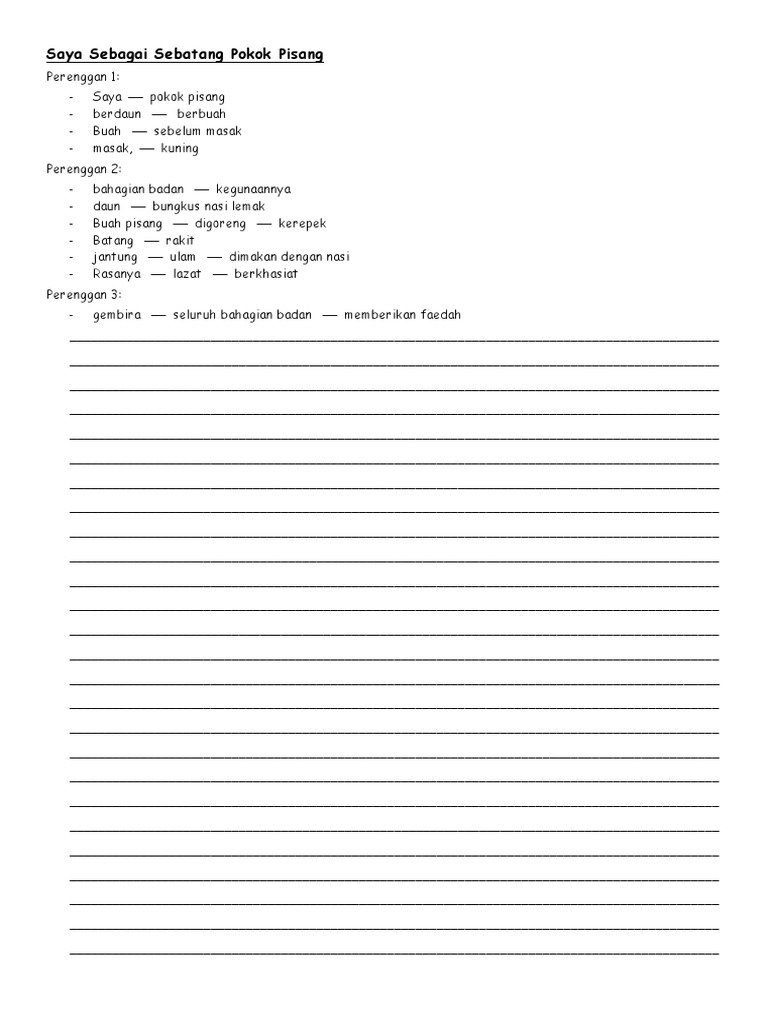 Saya Sebagai Sebatang Pokok Pisang | PDF