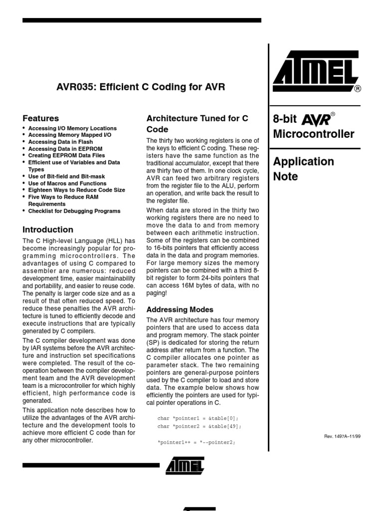 Efficient C Coding For AVR | PDF | Pointer (Computer Programming) | C ...