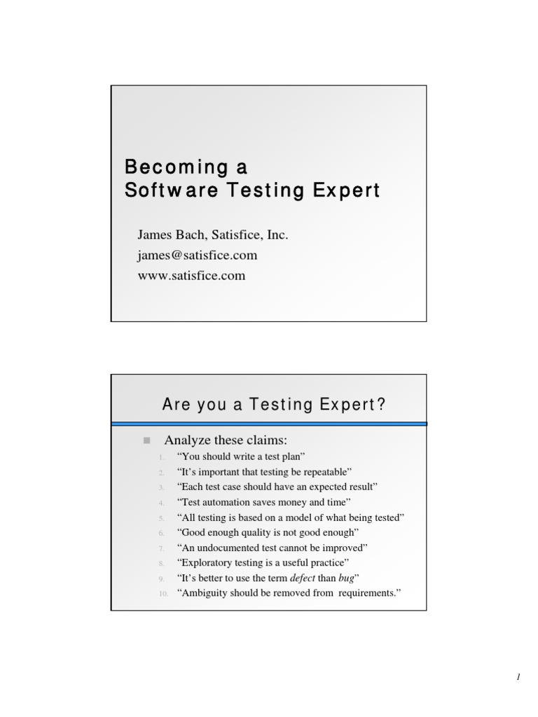 Becoming A Software Testing Expert | PDF | Expert | Cognitive Science
