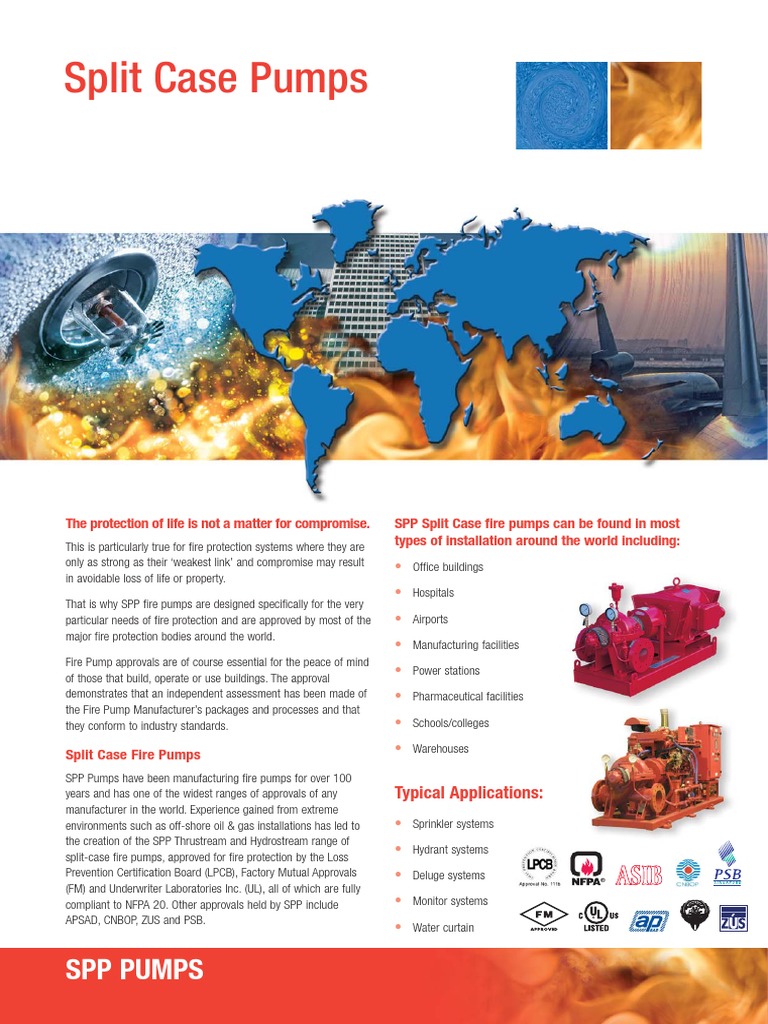 Flyer SPP Pumps - Split Case | PDF | Fire Sprinkler System | Energy And Resource