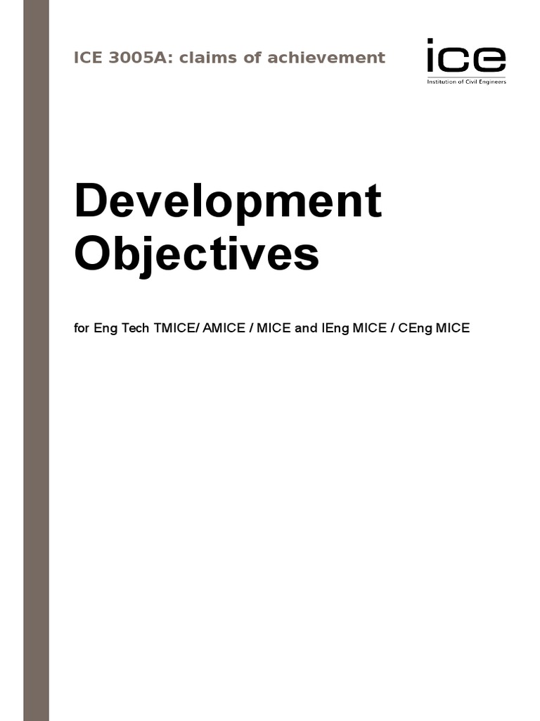 ICE Development Objectives Record | PDF | Engineering | Knowledge