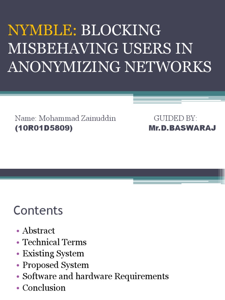 Nymble:: Blocking Misbehaving Users in Anonymizing Networks | Download Free PDF | Tor (Anonymity ...