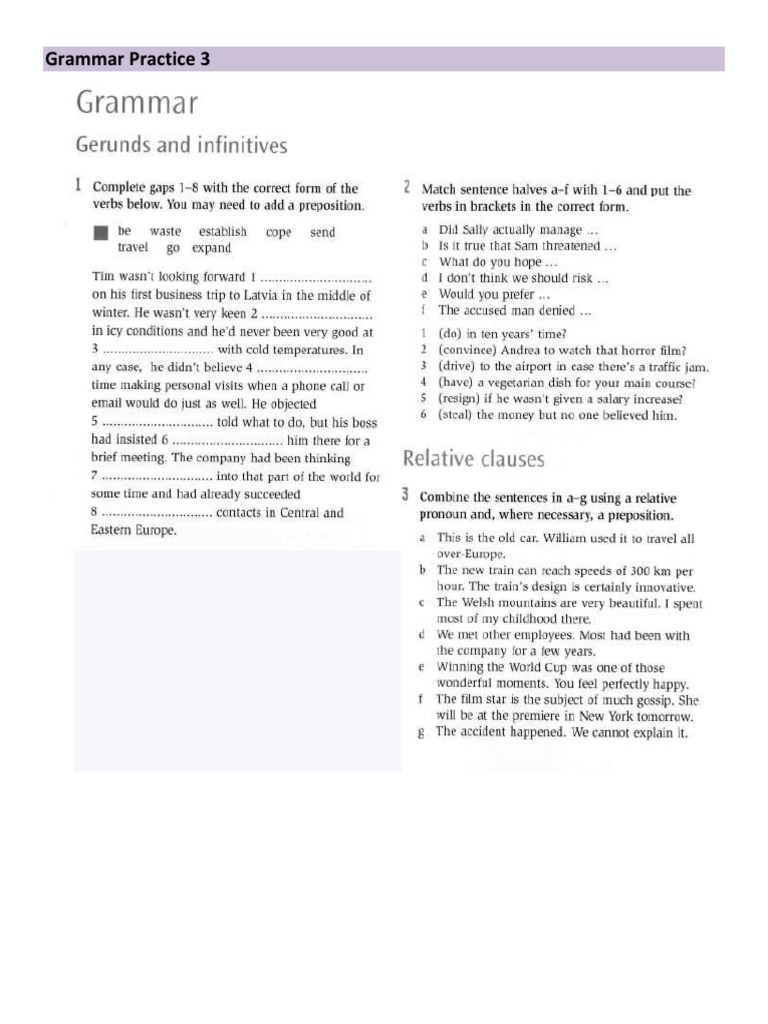 Grammar Practice 3 | PDF