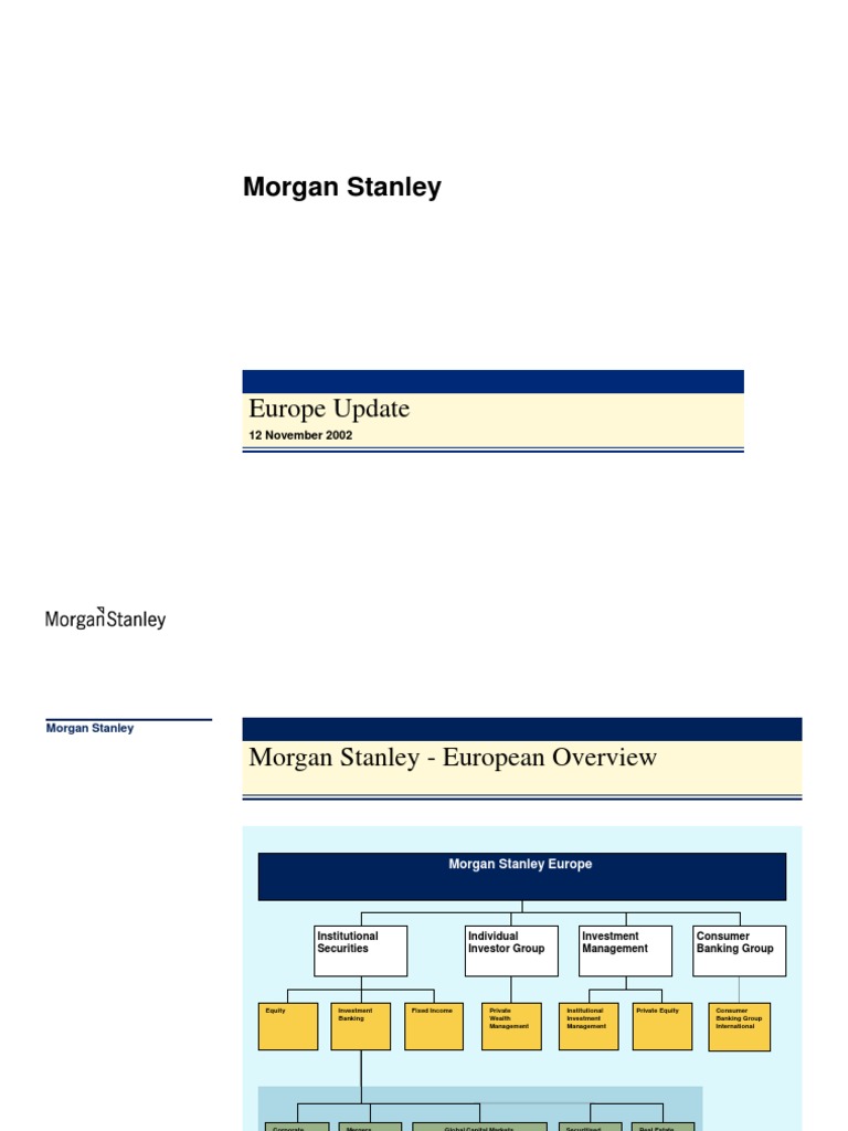 Morgan Stanley Europe Update | PDF | Morgan Stanley | Investment Banking