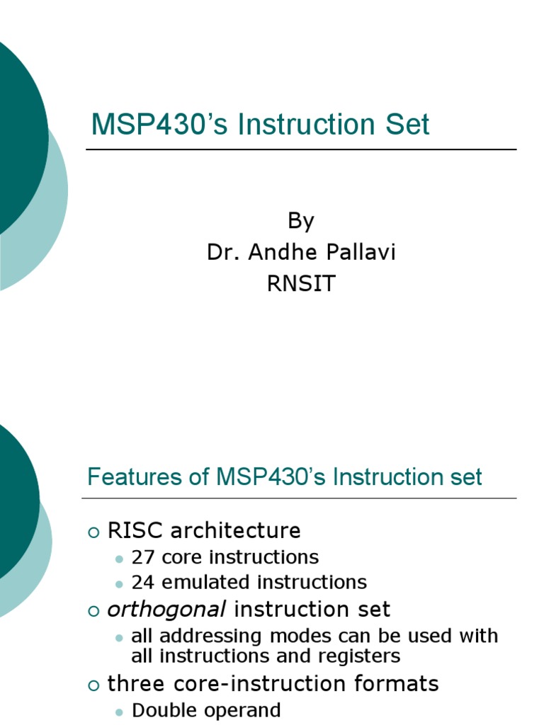 MSP430's Instruction Set | Download Free PDF | Instruction Set | Subroutine
