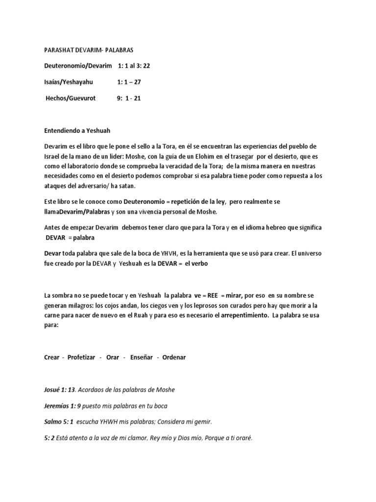 Parashat Devarim | PDF | Moisés | Tetragrammaton