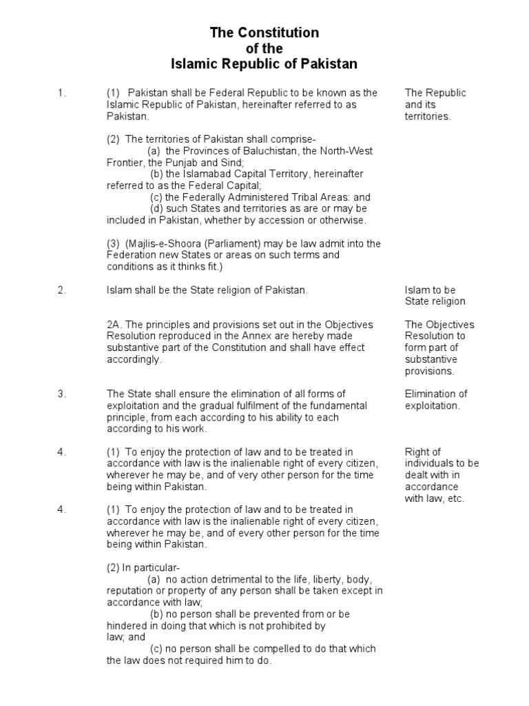 1973 Original Constitution of Pakistan | PDF | Parliament Of Pakistan ...