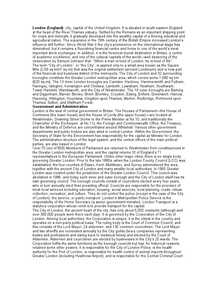 London (England), City, Capital of The United Kingdom. It Is | Download ...