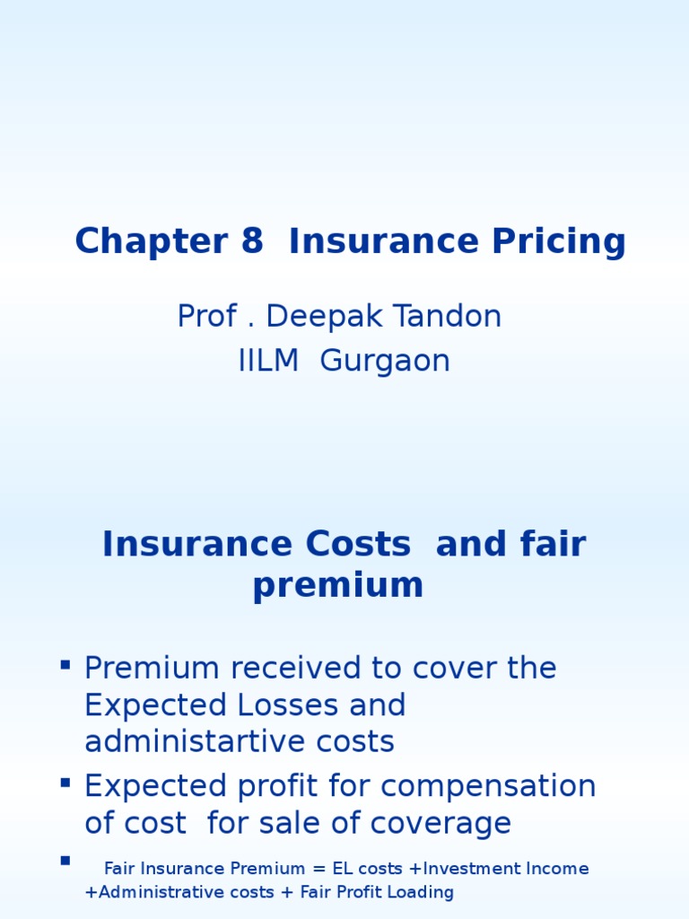 Insurance Pricing and Deposit Insurance | PDF | Insurance ...
