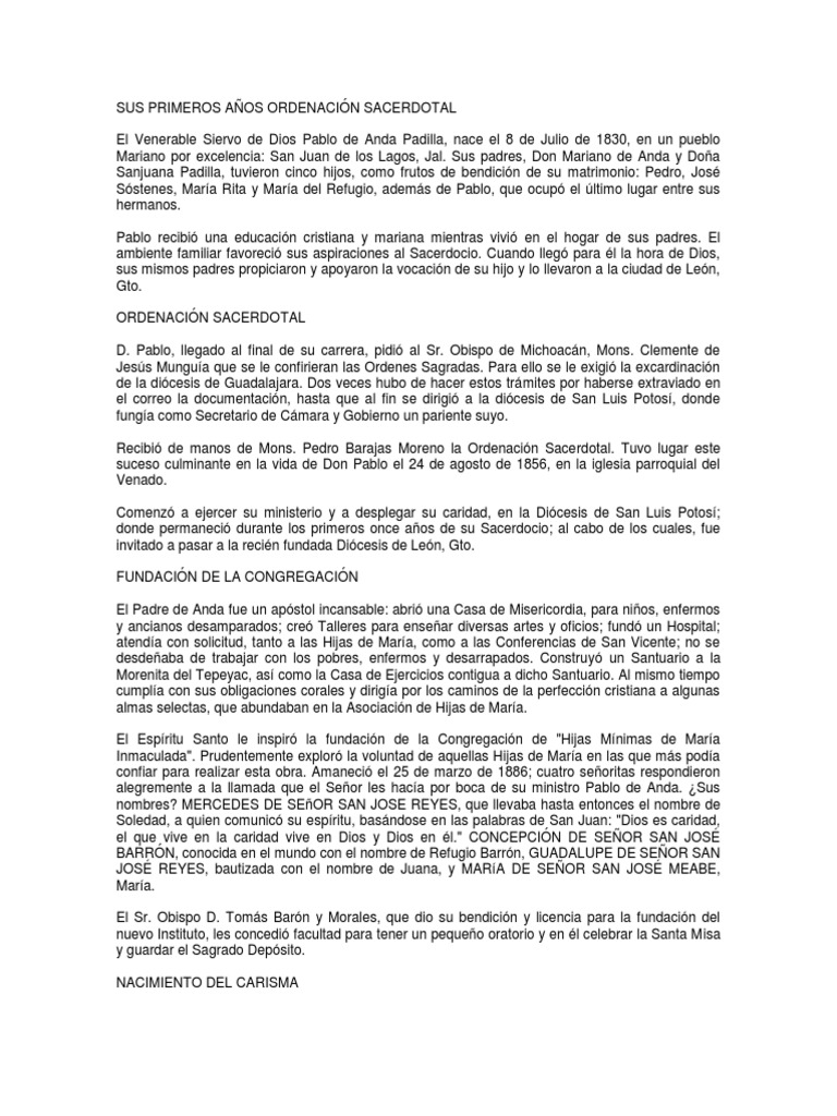 Pablo de Anda Padilla | PDF | María, madre de Jesús | Sacerdote