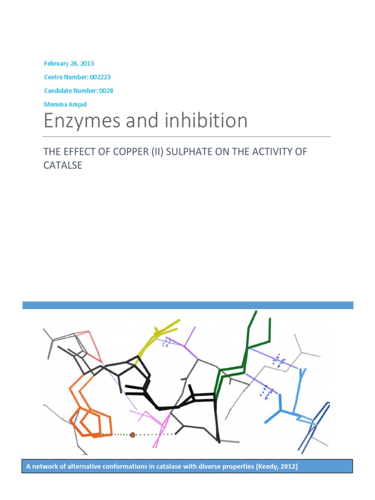 Copper Sulfate's Effect on Catalase Activity | PDF | Enzyme Inhibitor ...