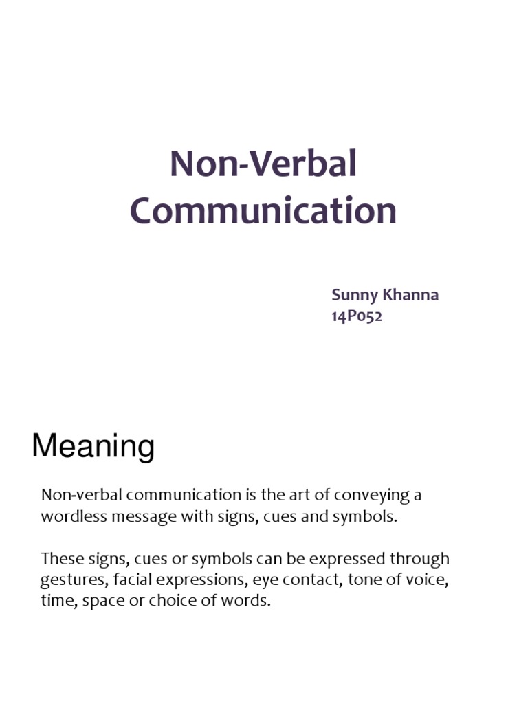 Non Verbal Communication Signs And Symbols