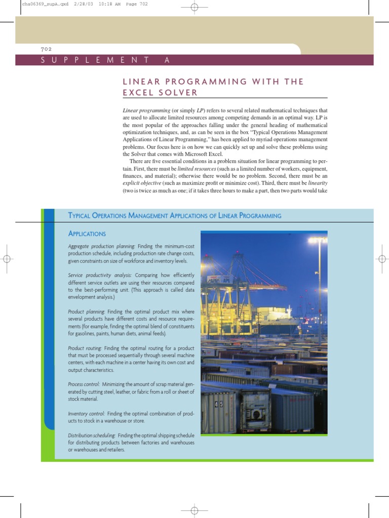 Excel Solver for Linear Programming Problems | PDF | Linear Programming | Mathematical Optimization