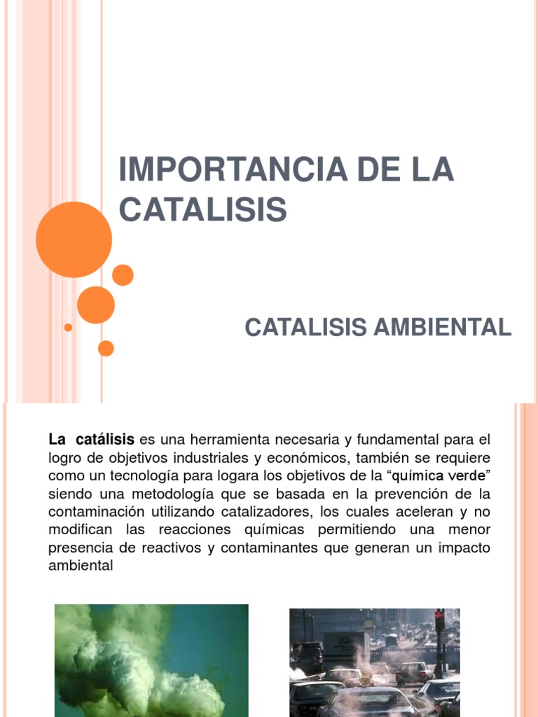 Importancia de La Catalisis | Catálisis | Contaminación