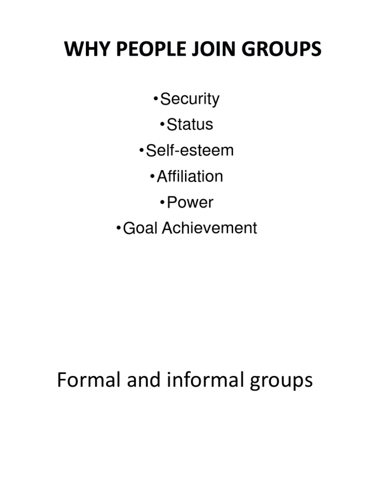 Why People Join Groups | PDF