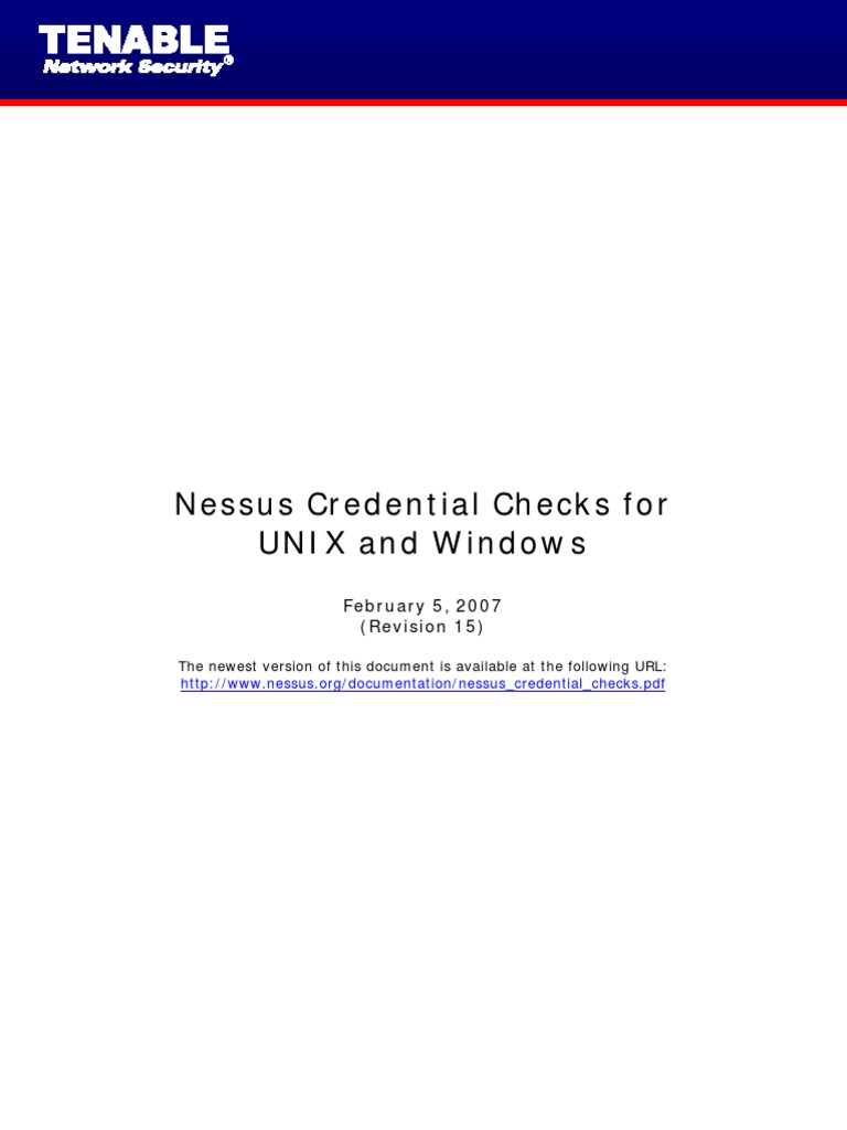 Nessus Credential Checks | PDF | Secure Shell | Password