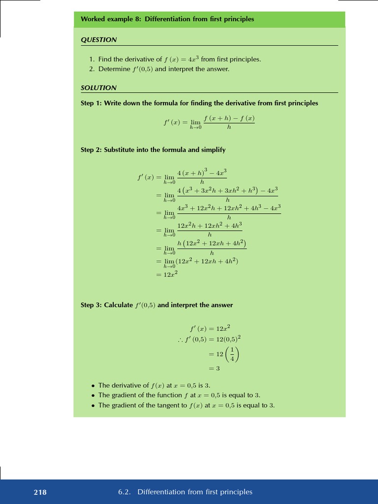 218 6.2. Differentiation From First Principles | PDF | Teaching Methods ...