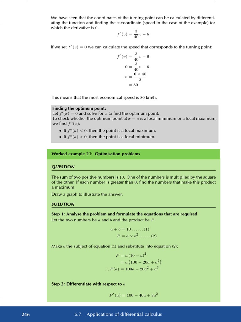 Calculating Turning Points in Optimization | PDF