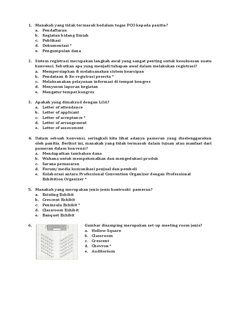 Contoh Soal MICE dan Kriteria Panitia | PDF