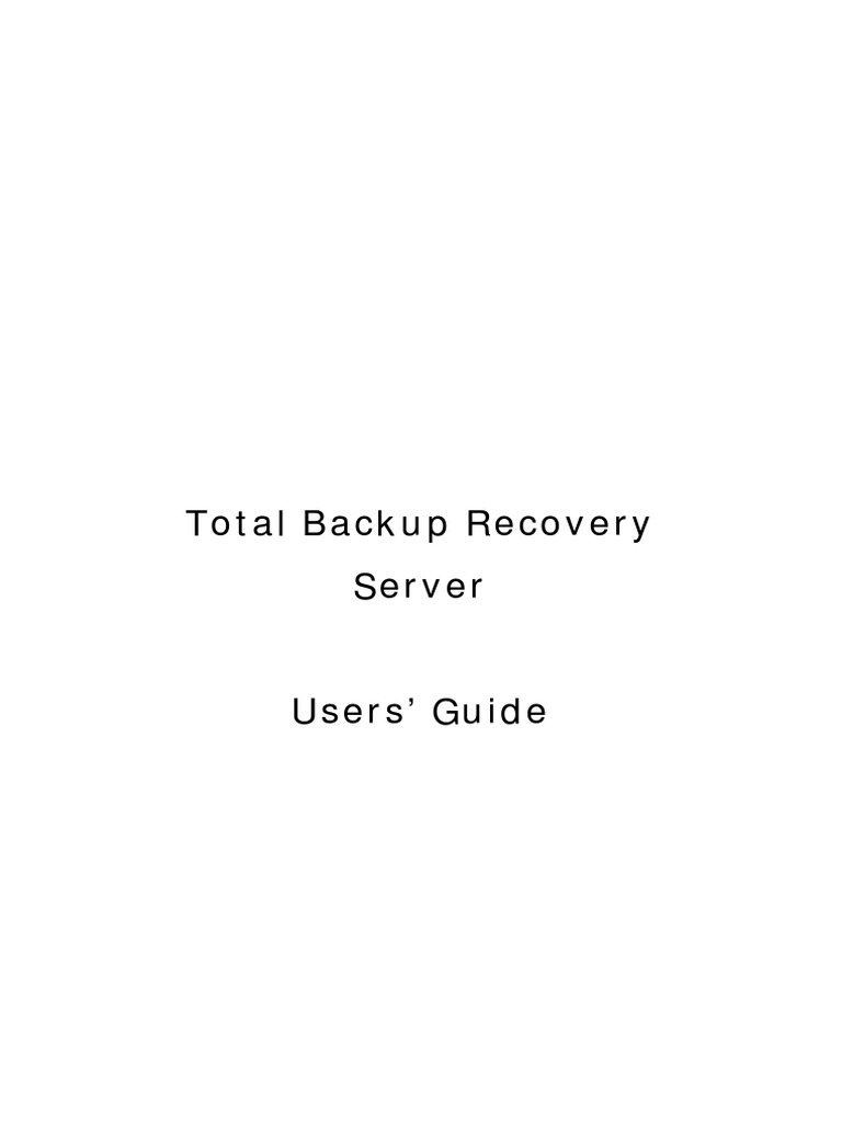 TBR Server Manual | PDF | Backup | Computer File