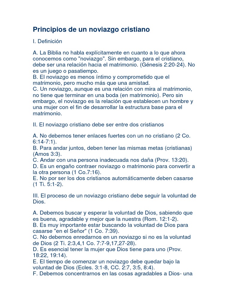 Principios de Un Noviazgo Cristiano | PDF | Matrimonio | Creencia religiosa y doctrina