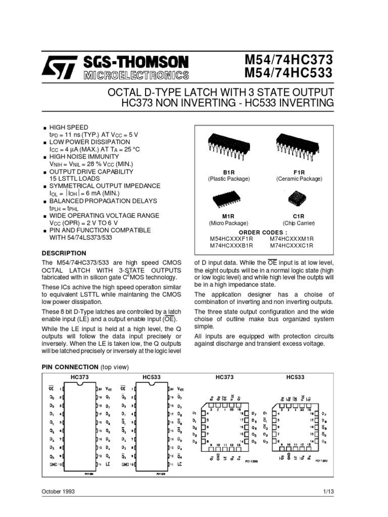 74HC373 | PDF | Cmos | Capacitor