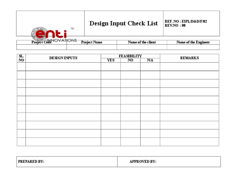 02 - Design Input Form | PDF