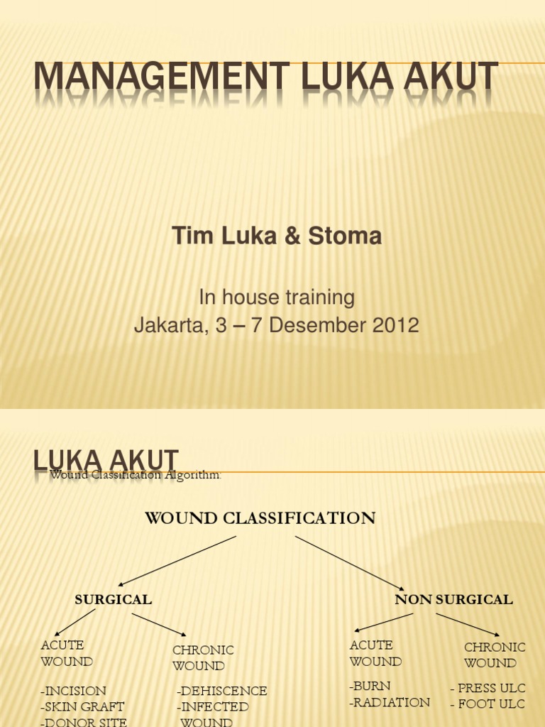 Managemen Luka Akut | PDF | Pengelolaan Keuangan & Uang | Kesehatan ...