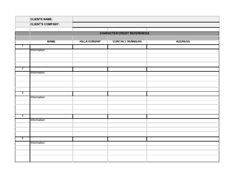 Character Reference Form | PDF