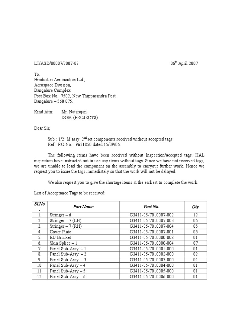Request for Missing Inspection Tags | PDF