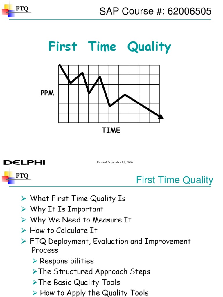 Ftq Overview | Production And Manufacturing | Quality (Business)