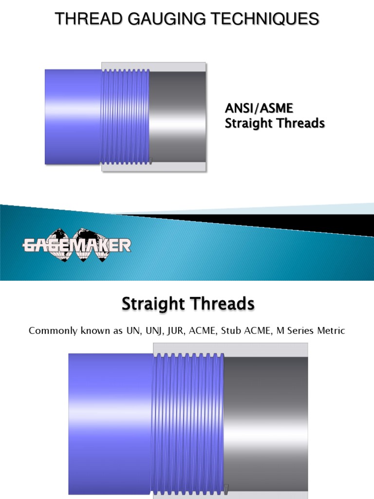 Thread Gauging Techniques: Ansi/Asme Straight Threads | PDF