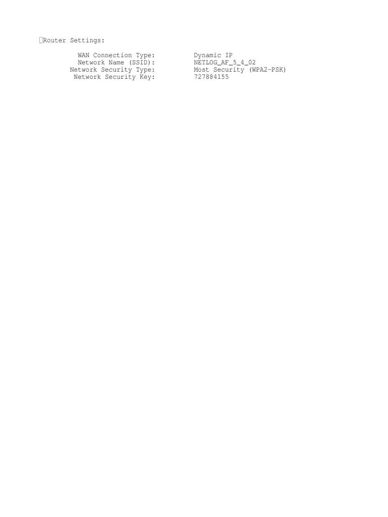 Router Settings | PDF