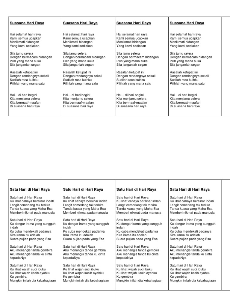 Lirik Lagu Raya | PDF
