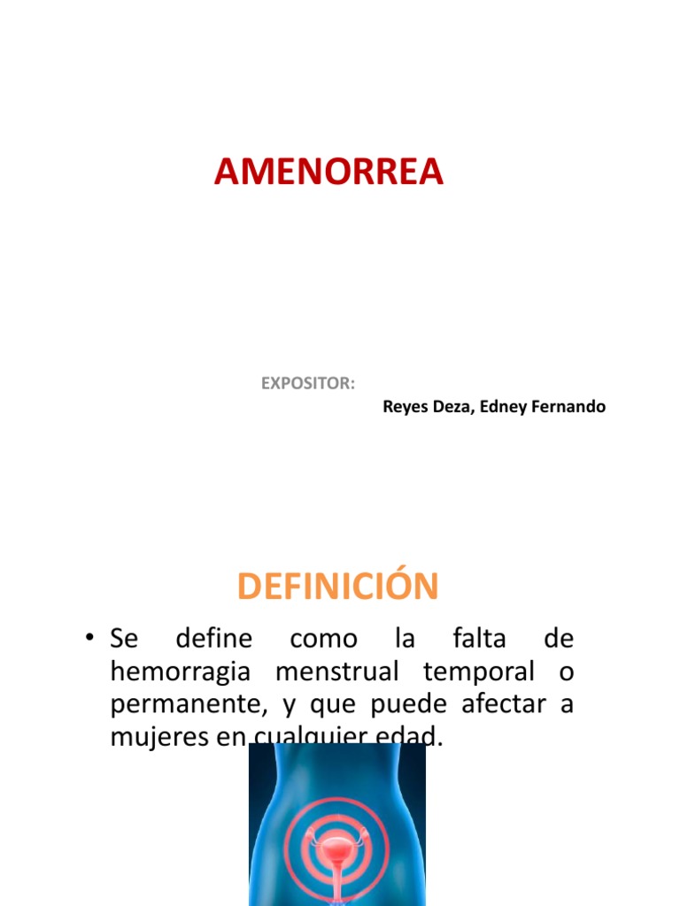 AMENORREA | PDF | Medicina CLINICA | Ginecología