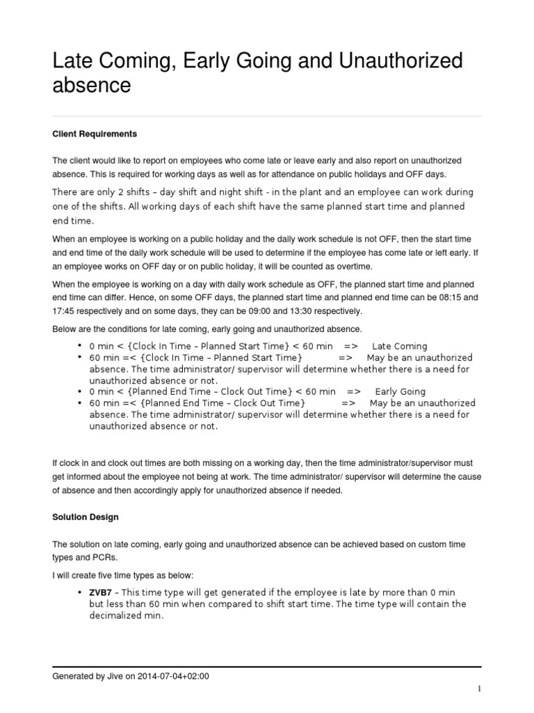 Doc-44521-Late Coming and Early Going, Unauthorized Absence | PDF ...