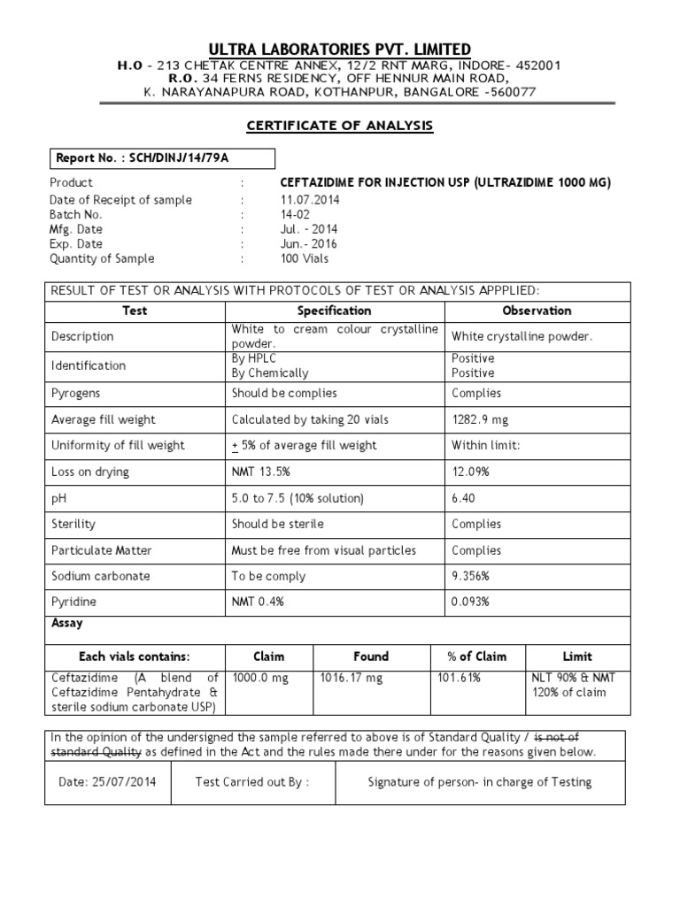 Coa | Download Free PDF | Mass Concentration (Chemistry) | Magnesium