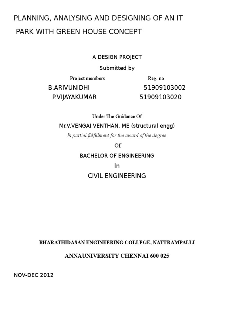 Planning It Park | PDF | Green Building | Efficient Energy Use
