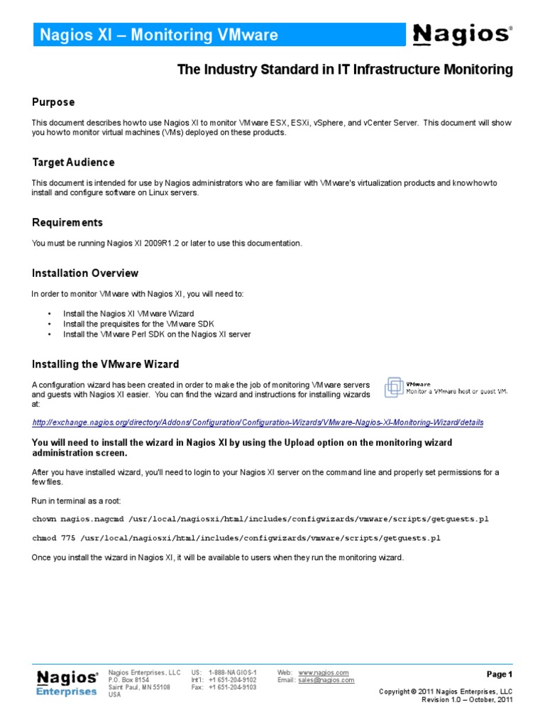 Monitoring VMware With Nagios XI | PDF | Operating System Technology | Information Technology ...