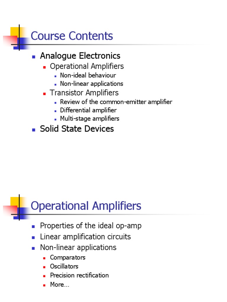 01 Introduction To Analog Electronics | PDF | Negative Feedback | Operational Amplifier