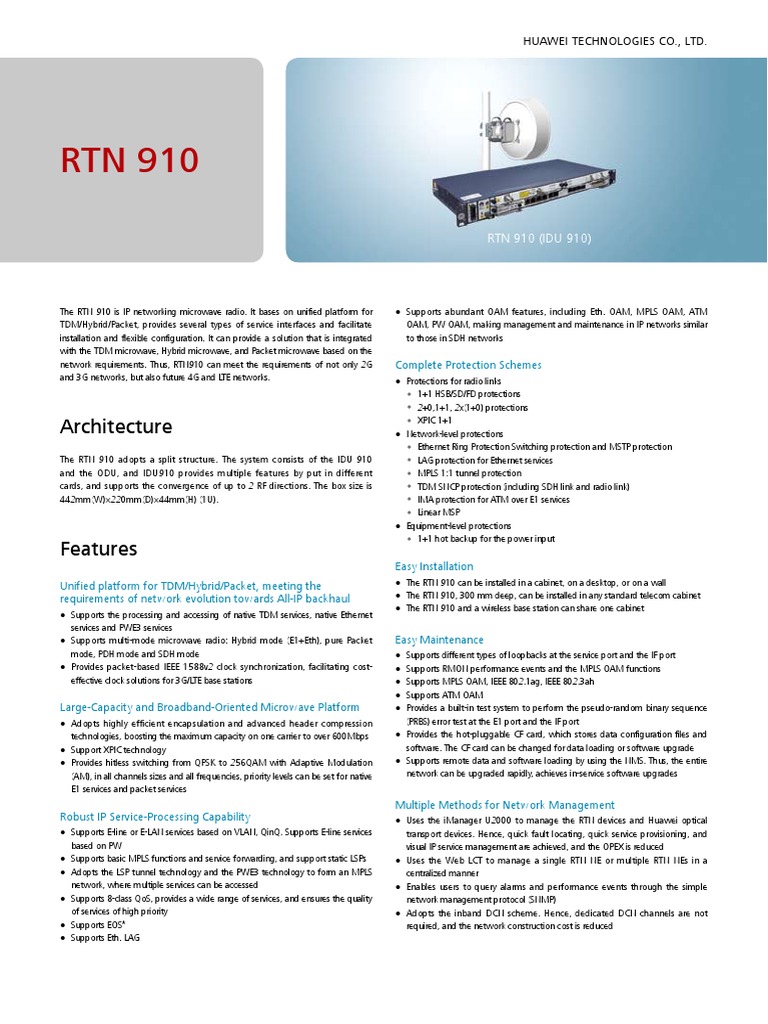 RTN 910 Brochure | Multiprotocol Label Switching | Interface (Computing)