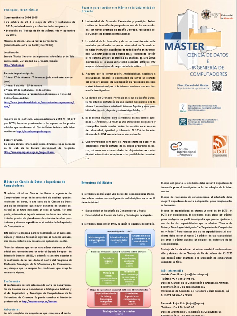 Triptico Master DatCom 2014 2015 | PDF | Maestros | Academia