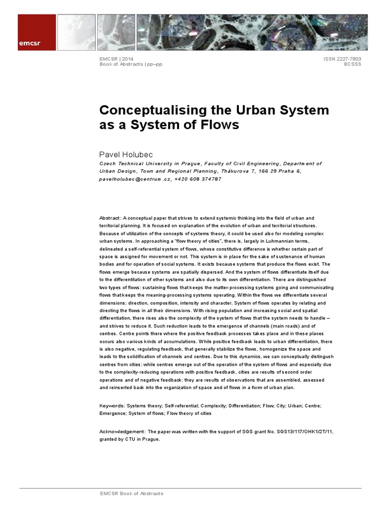 Conceptualising The Urban System As A System of Flows | PDF | Emergence ...