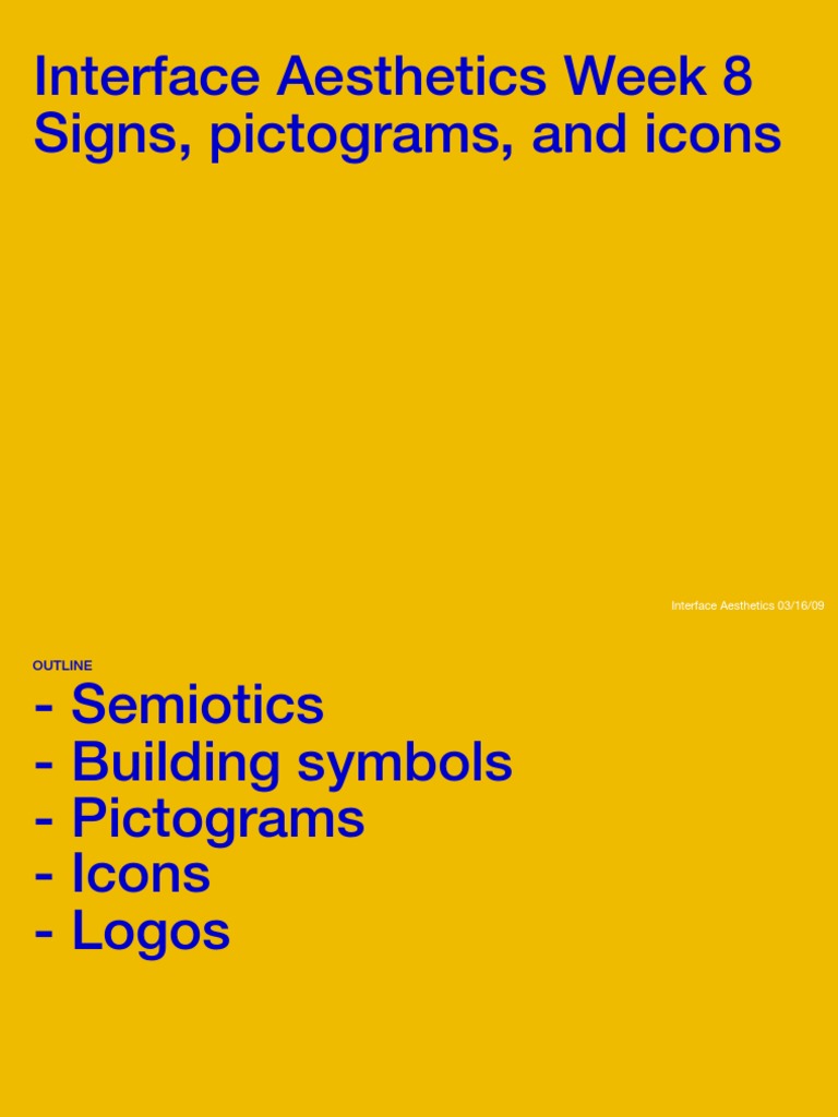 Week8 Signs Interface Aesthetics | PDF | Representation (Arts) | Logos