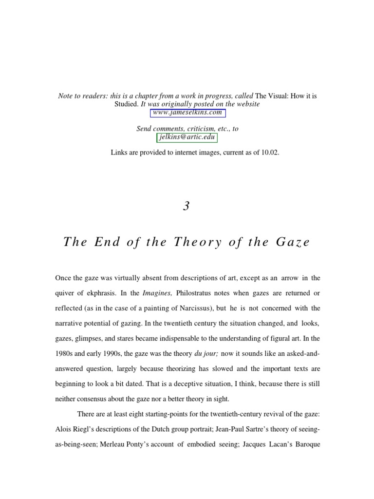 The Theory of The Gaze | PDF | Perspective (Graphical) | Jacques Lacan