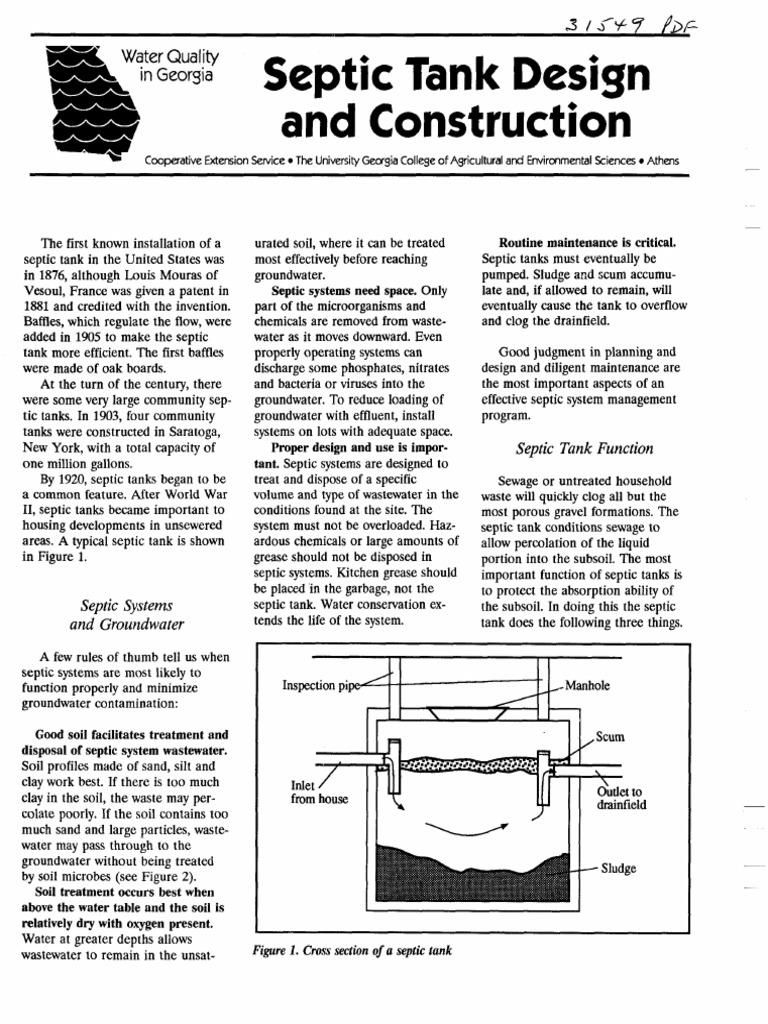 Septic Tank Design & Construction | Septic Tank | Hydrology