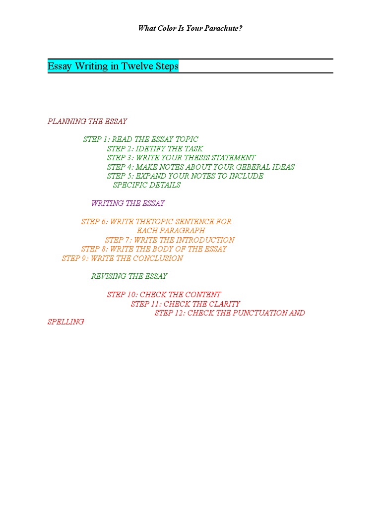 Essay Writing in Twelve Steps | PDF | Motivation | Motivational